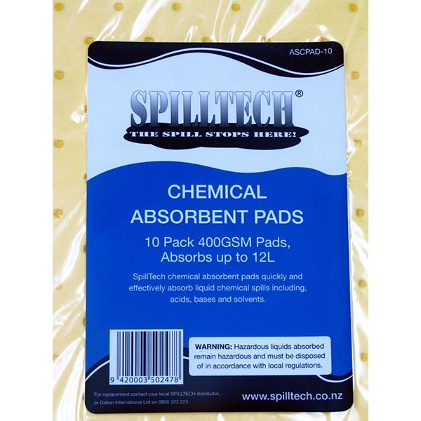 SpillTech® Chemical Pads - 400GSM - 10 Pack - pH7 - Neutralising Hazards