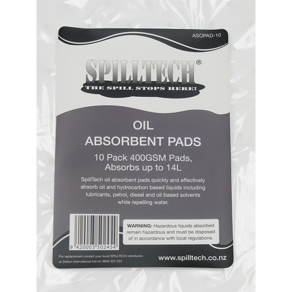 SpillTech® Oil Only Pads - 400GSM - 10 Pack - pH7 - Neutralising Hazards