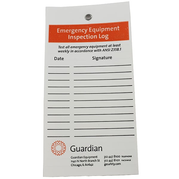 Emergency Equipment Inspection Log Tag - pH7 - Neutralising Hazards