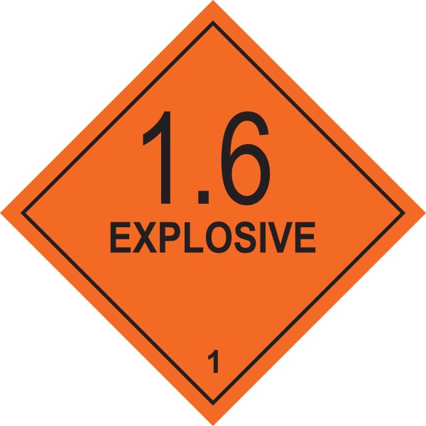 DG Diamond - Class 1.6 Explosive - pH7 - Neutralising Hazards DG Diamond - Class 1.6 Explosive - pH7 - Neutralising Hazards