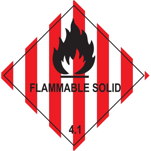 DG Diamond - Class 4.1 Flammable Solid - pH7 - Neutralising Hazards DG Diamond - Class 4.1 Flammable Solid - pH7 - Neutralising Hazards