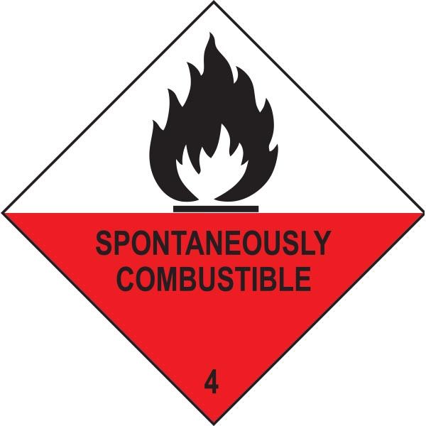 DG Diamond - Class 4.2 Spontaneously Combustible - pH7 - Neutralising Hazards