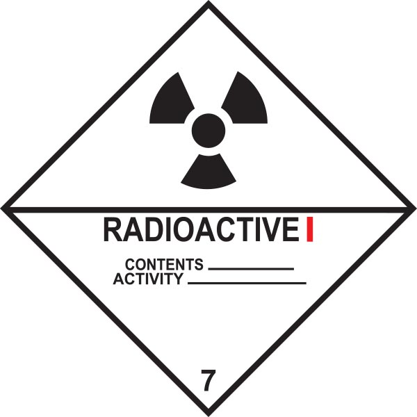 DG Diamond - Class 7 Radioactive Category 1 - pH7 - Neutralising Hazards