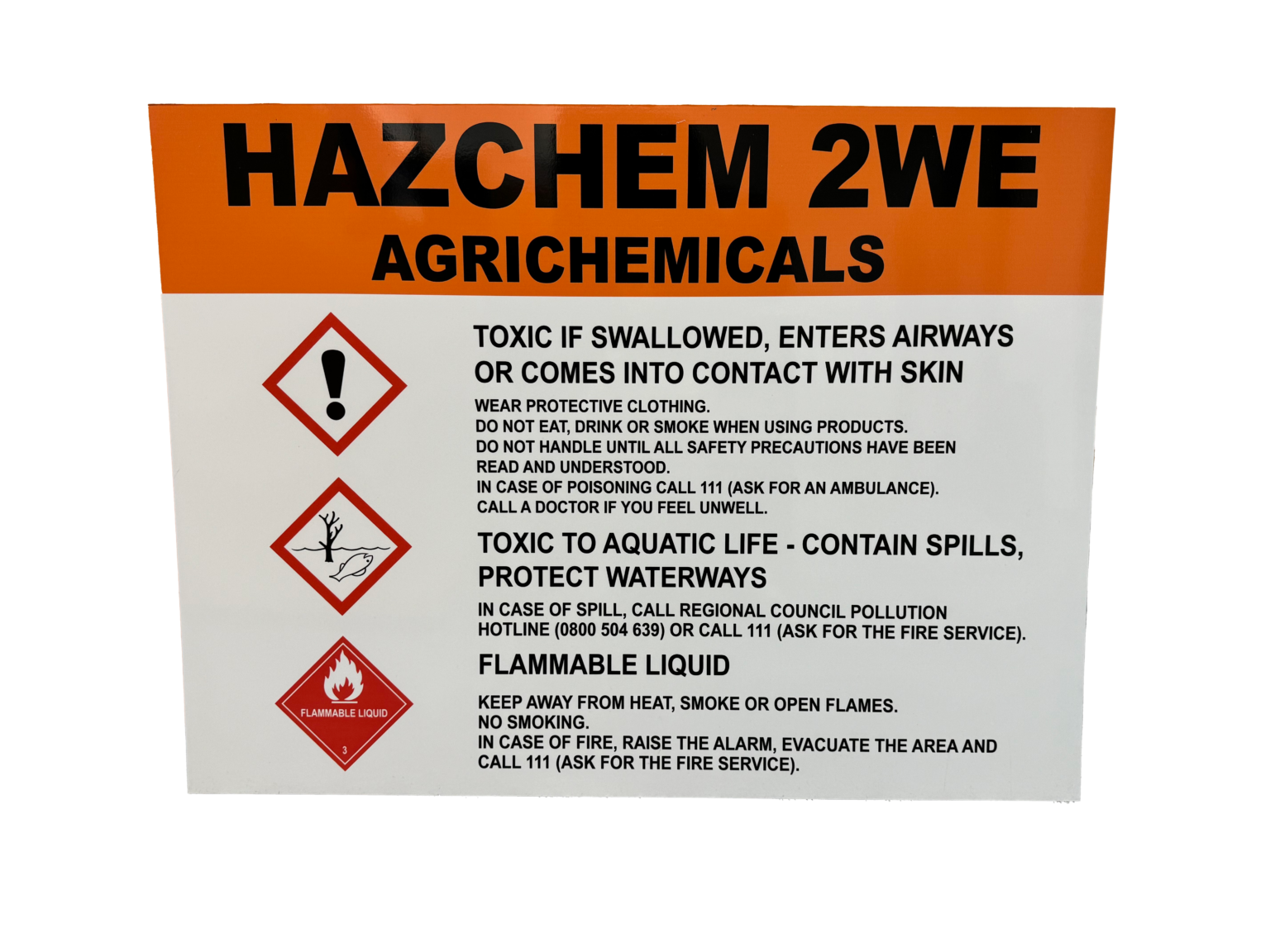 Agrichem Signage - 2WE Detailed - pH7 - Neutralising Hazards