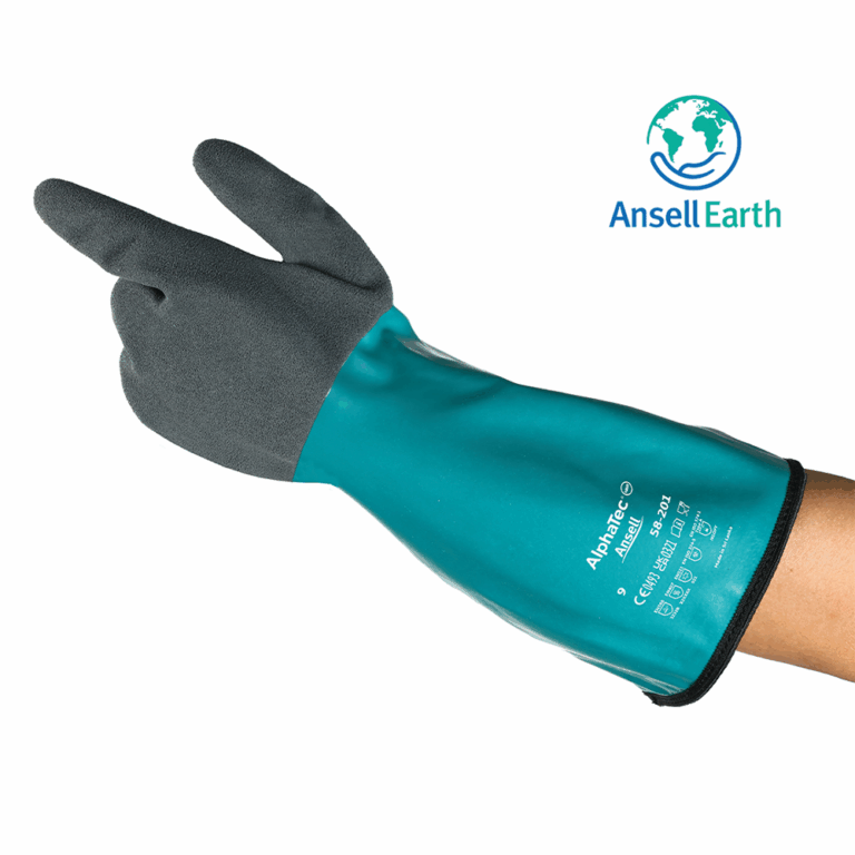 Ansell AlphaTec 58-201 Nitrile-Coated Gloves for Heat, Cold, and ...